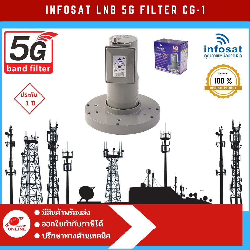 (มีโค้ดส่วนลดที่หน้าร้าน) LNB 5G Filter หัวรับจานดาวเทียม C band ...