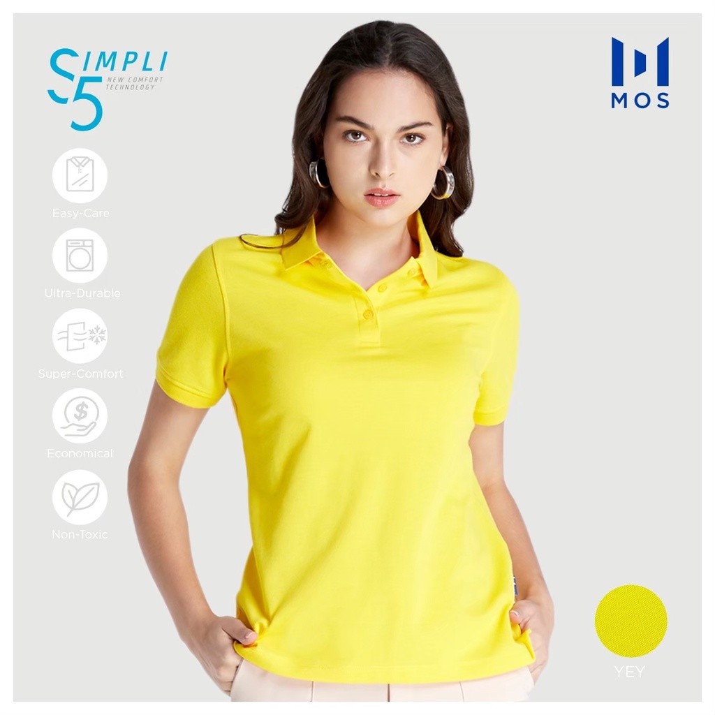 MOS เสื้อโปโลหญิง รุ่น SIMPLI5 ผ้าประหยัดไฟเบอร์ 5 ยับยาก ไม่ต้องรีด ...