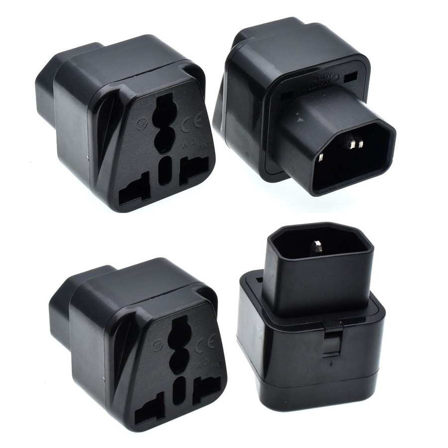 อะแดปเตอร์ Adapter Black AC electrical IEC 320 C14 PDU Computer Plug ...