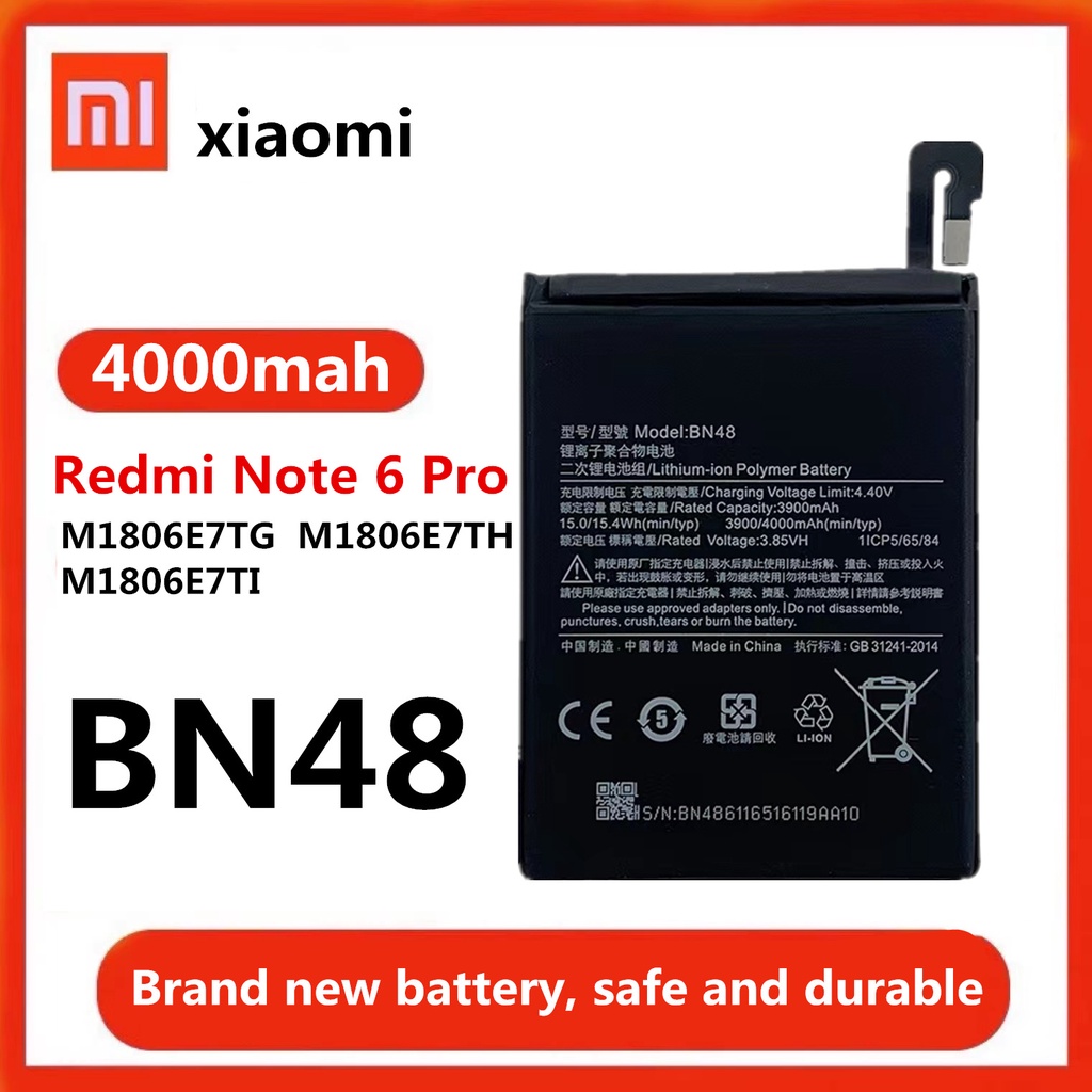 แบตเตอรี่ Xiaomi Redmi Note 6 Pro Battery (BN48) | Shopee Thailand