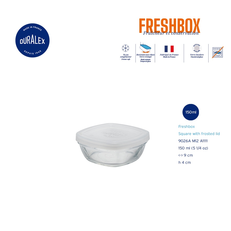 Duralex Freshbox กล่องเก็บอาหาร กล่องถนอมอาหาร เข้าไมโครเวฟได้ (รับประกันสินค้าแตก) | Shopee ...