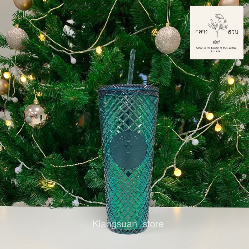 Starbucks Jeweled Blue Cold Cup แก้วสตาร์บัคส์ แก้วคริสตัลสีน้ำเงินอม ...