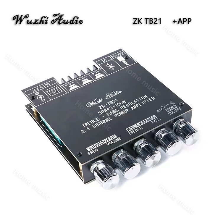 Wuzhi แอมป์จิ๋ว ZK TB21+APP บลูทูธ 5.0 บอร์ดเครื่องขยายเสียงซับวูฟเฟอร์ ...