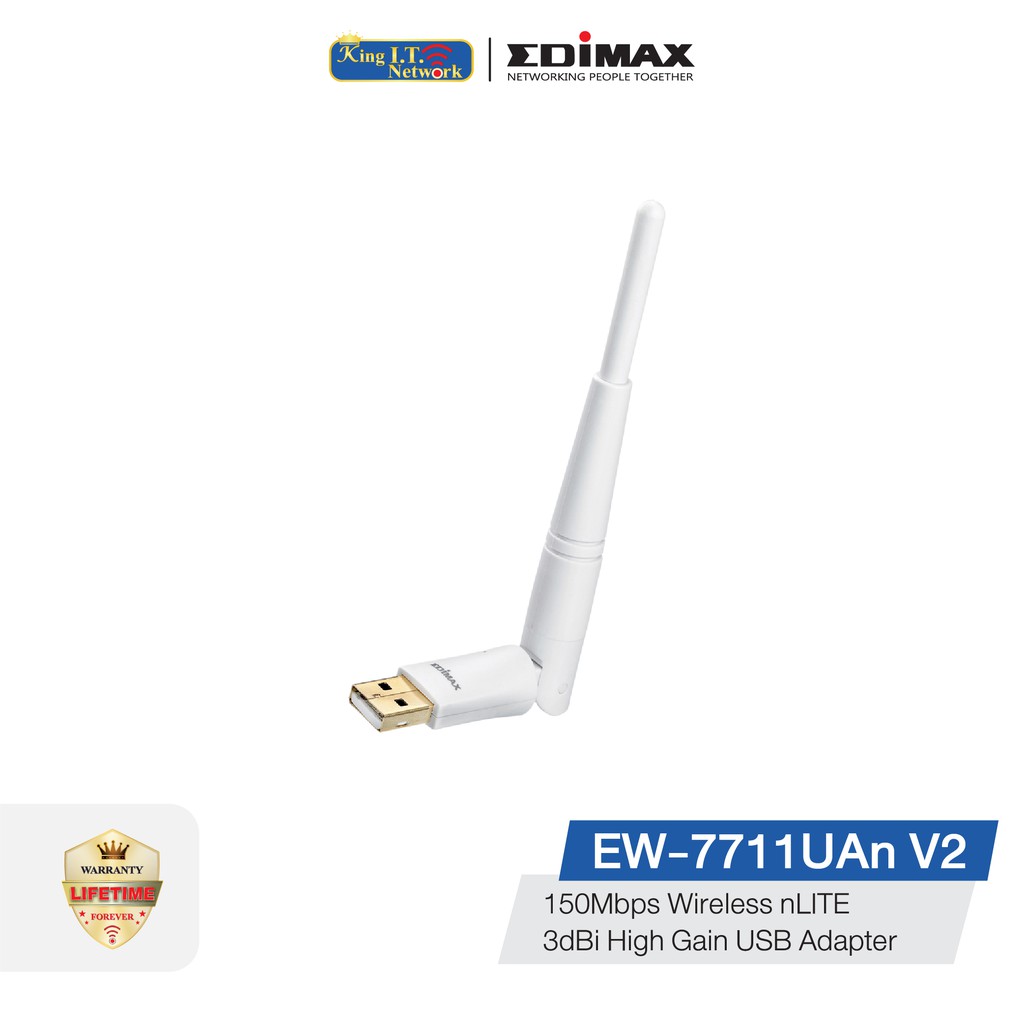 EDIMAX (EW-7711UAn V2) Wireless USB nLITE 3dBi High Gain Adapter ...