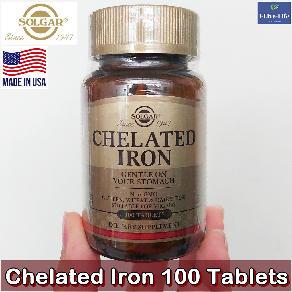 Solgar - ธาตุเหล็ก Chelated Iron 100 Tablets | Shopee Thailand