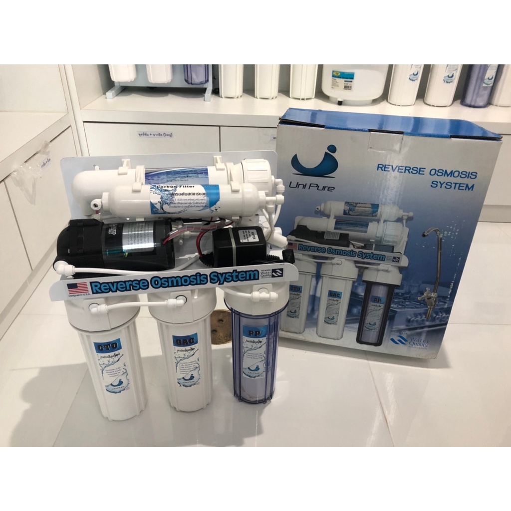 เครื่องกรอง RO 50 GPD ยี่ห้อ UNIPURE (เฟรมแขวน + พร้อมอุปกรณ์ติดตั้งครบ ...