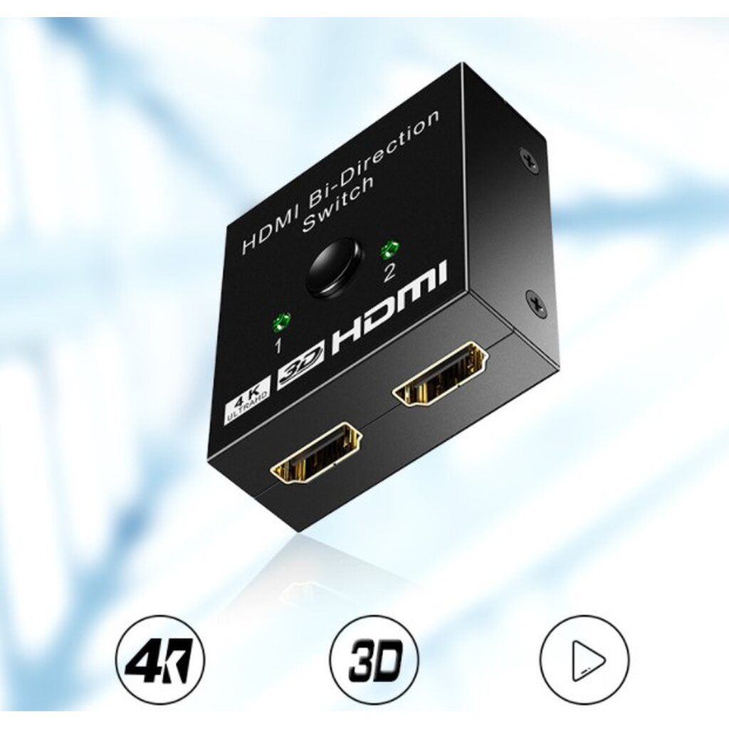 กล่องแปลงสัญญาณ HDMI to HDMI 2in1 Black ดำ HDMI Bi-Direction Switch 4K ...