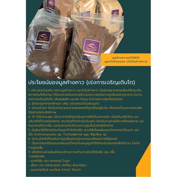 ขี้ค้างคาวแท้100 จากแหล่งธรรมชาติแท้ มูลเก่ากินแมลง กัวโนฟอสเฟต 1kg