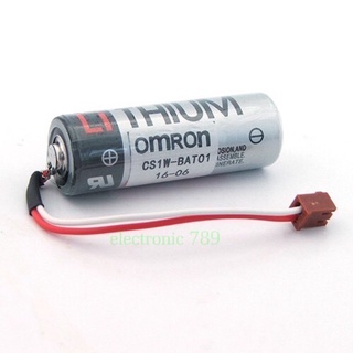 แบตเตอรี่ CS1W-BAT01 OMRON ขั้วสีน้ำตาลเล็ก3.6V 2600mAh Lithium PLC ...