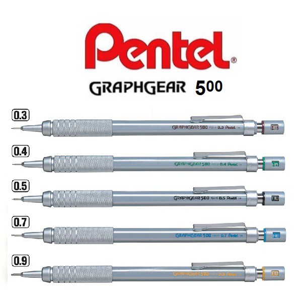 ญี่ปุ่นรุ่น Pentel Graph Gear 500 Drafting Mech ดินสอ 0.3 0.4 0.5 0.7 0 ...