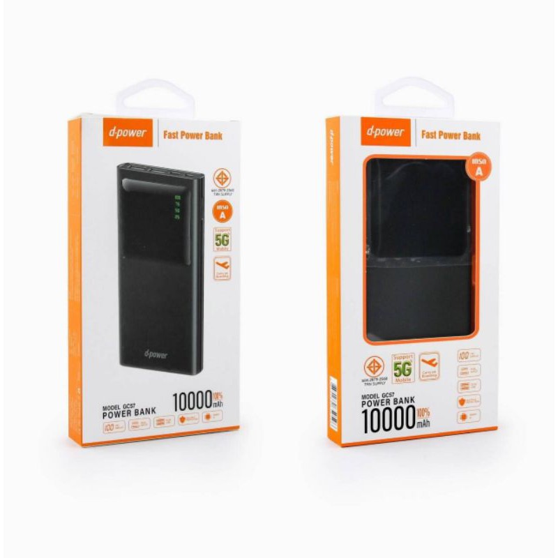 D-POWER Power bank แบตสำรองมีจอ LCD 10000mAh.(มอก.2879-2560 รุ่น GC57 ...
