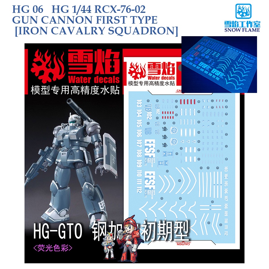 ดีคอลน้ำ [SNOW FLAME] HG 06 s GTO RCX-76-02 GUN CANNON FIRST TYPE IRON ...