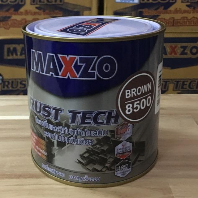 สีรองพื้นและสีทับหน้ากันสนิม Rust Tech 2 in 1 สีดำด้าน บอร์นด้าน น้ำตาล ...