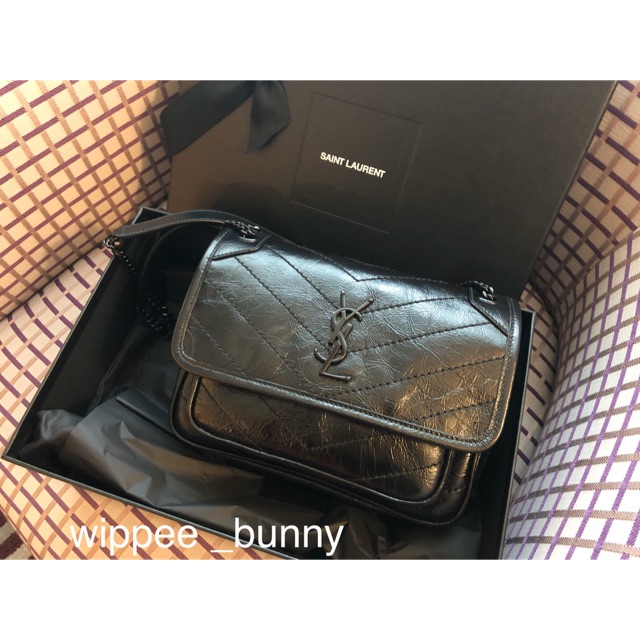 Saint Laurent Niki Baby in Crinkled Vintage Leather / กระเป๋า YSL Niki | Shopee Thailand