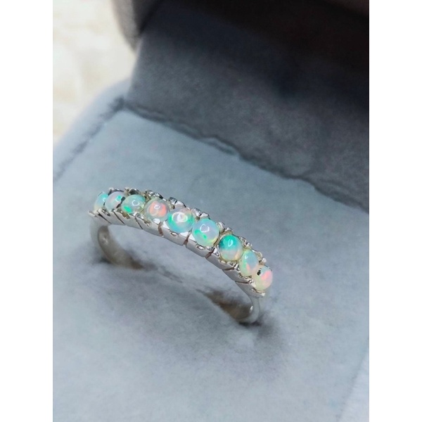 แหวนโอปอล แหวนแถว Opal 1.2 กะรัต | Shopee Thailand