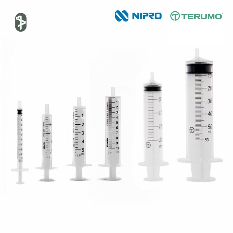 กระบอกฉีดยา Nipro Syringe นิโปร Terumo syringe เทอรูโม 1 ml / 3 ml / 10 ml / 20 ml และ 50 ml ...