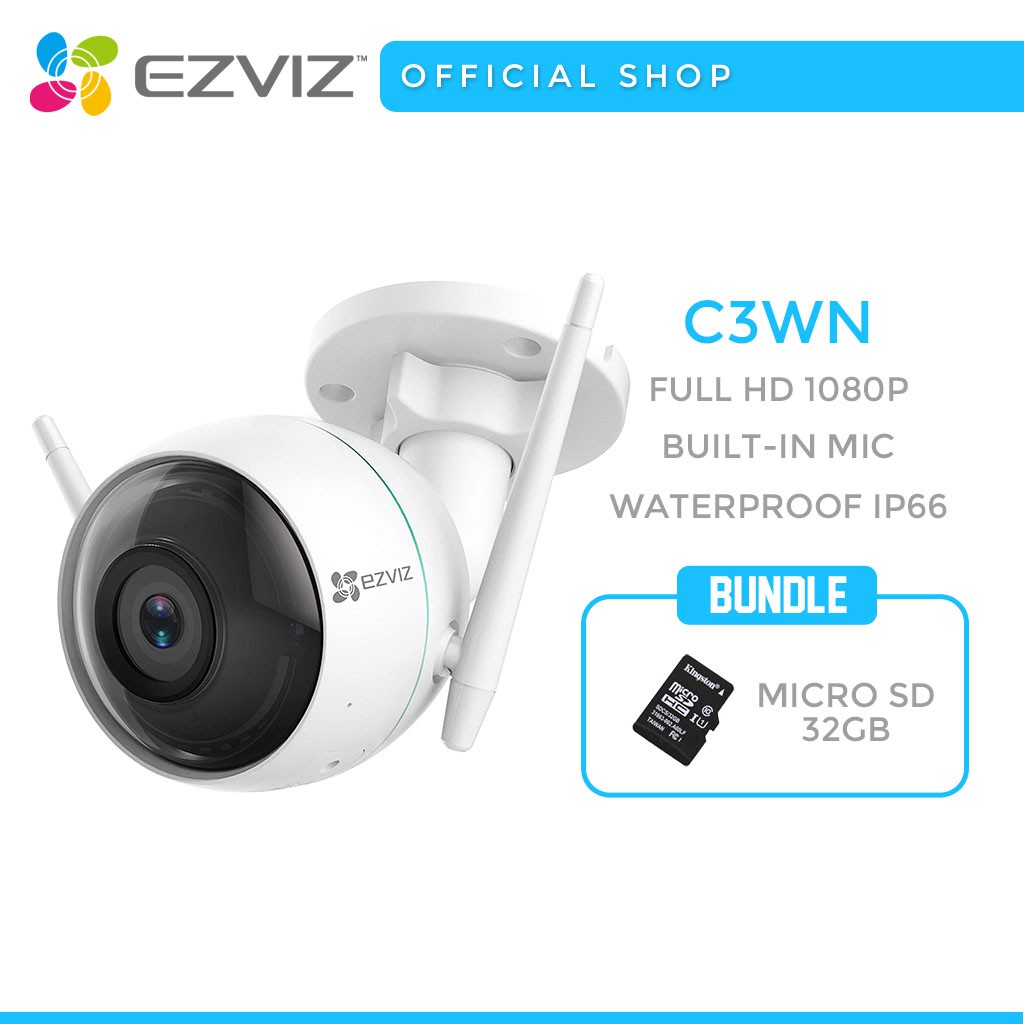 Ezviz HUSKY C3WN Bundle Micro 32GB - กล้องวงจรปิดเชื่อมต่อ WIFI Full HD ...