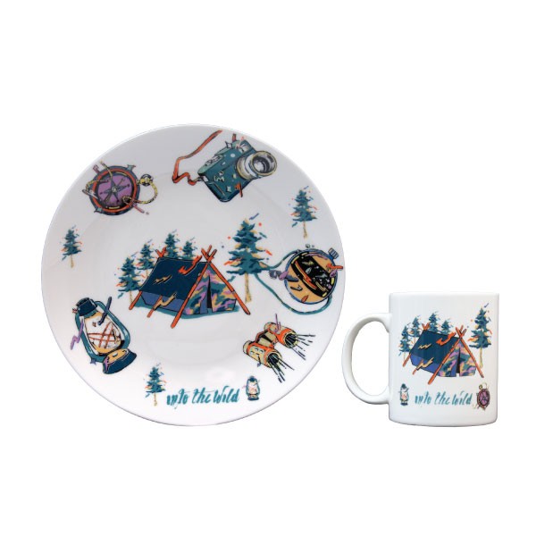 DD4Uเซตจานและแก้วลายแคมป์ปิ้ง | Shopee Thailand