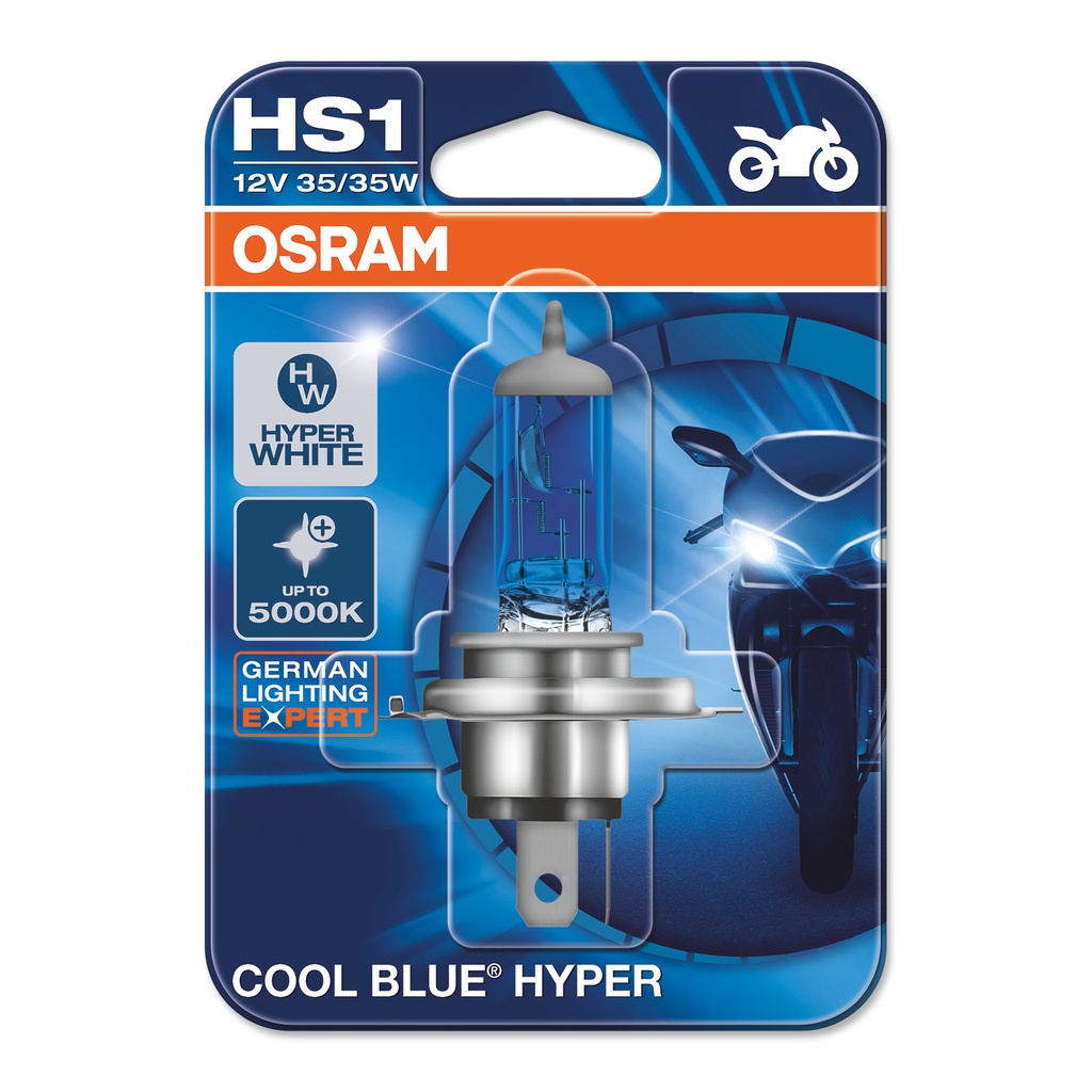หลอดไฟหน้า Osram ฮาโลเจนอัพเกรด ขั้ว HS1 (สามขา) รุ่น Cool Blue Hyper ...