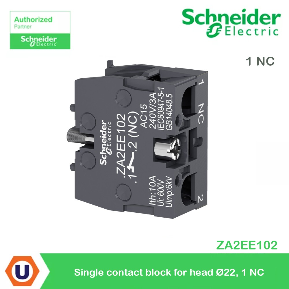 Schneider Electric Single contact block for head Ø22 - 1 NC รุ่น ...