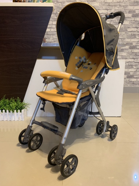รถเข็นเด็ก ยี่ห้อ Combi Flare Stroller สีเหลืองเทา | Shopee Thailand