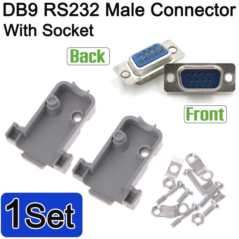 ชุดหัวประกอบ DB-9 DB9 RS232 Male Female Connector with socket D-Sub 9 ...