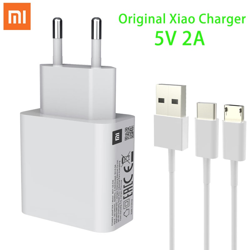 Xiaomi อะแดปเตอร์ชาร์จ 5V 2A Micro USB Type-C สายเคเบิลข้อมูลอะแดปเตอร์ชาร์จสําหรับเดินทาง ...