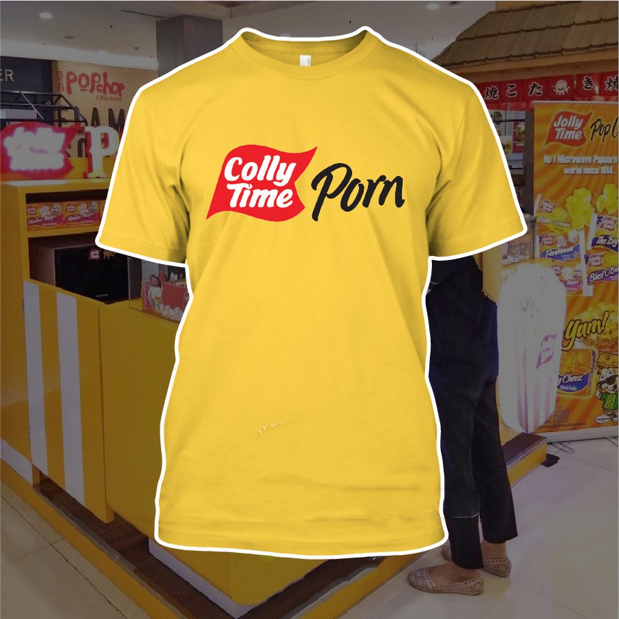 เสื้อยืด พิมพ์ลายโลโก้ตลก COLLY Time PORN Parody Jolly Time Popcorn ...