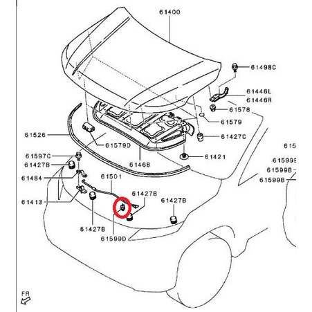 ตัวล็อคเหล็กค้ำฝากระโปรง Triton Pajero ไทรทัน ปาเจโร่ Mitsubishi มิตซู ...