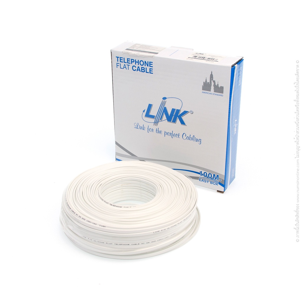 สายโทรศัพท์แบบแบน 4C LINK UL-0044 | Shopee Thailand