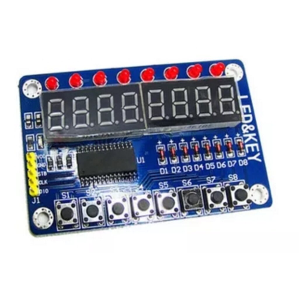 8-Digit 7 Segment Display with 8 LED and 8 Push Switches (แถมสายต่อฟรี ...