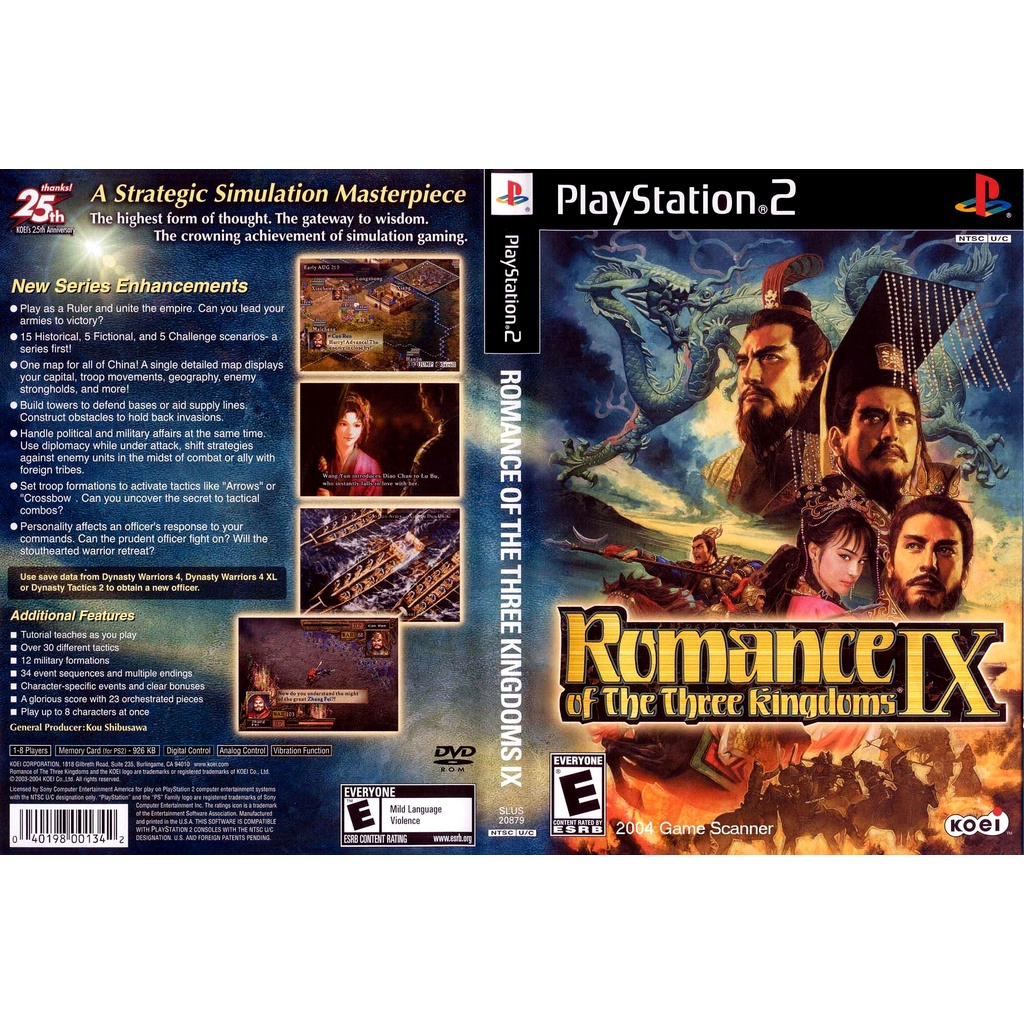 แผ่นเกมส์ PS2 Romance of the Three Kingdoms IX คุณภาพ ส่งไว (DVD) | Shopee Thailand
