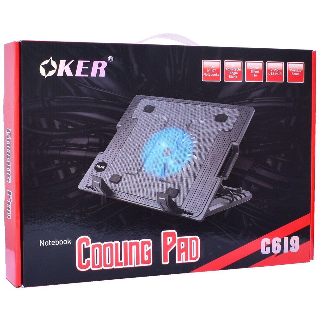 OKER พัดลมระบายความร้อน NOTEBOOK COOLING PAD รุ่น C619 | Shopee Thailand