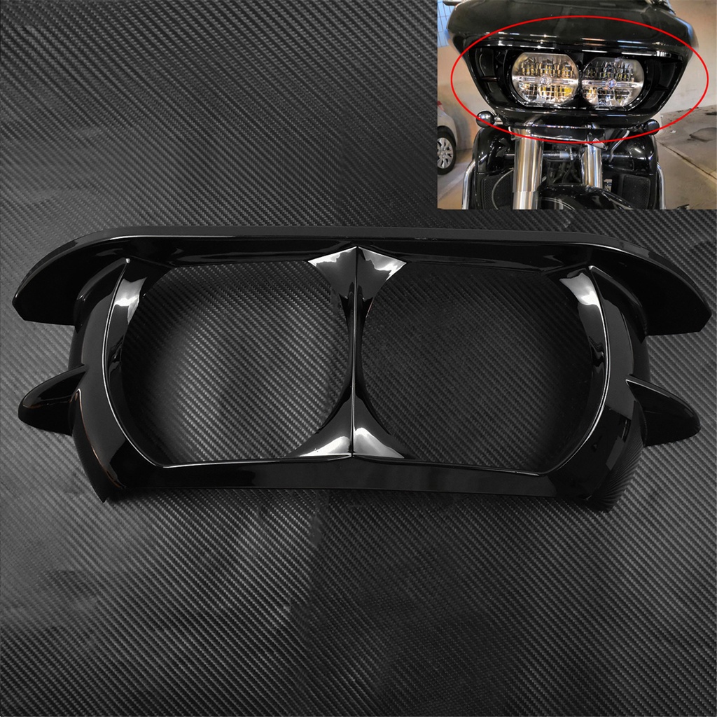 Motorcycle ABS Dual Headlight Fairing Trim Bezel Headlamp Cover Black ...