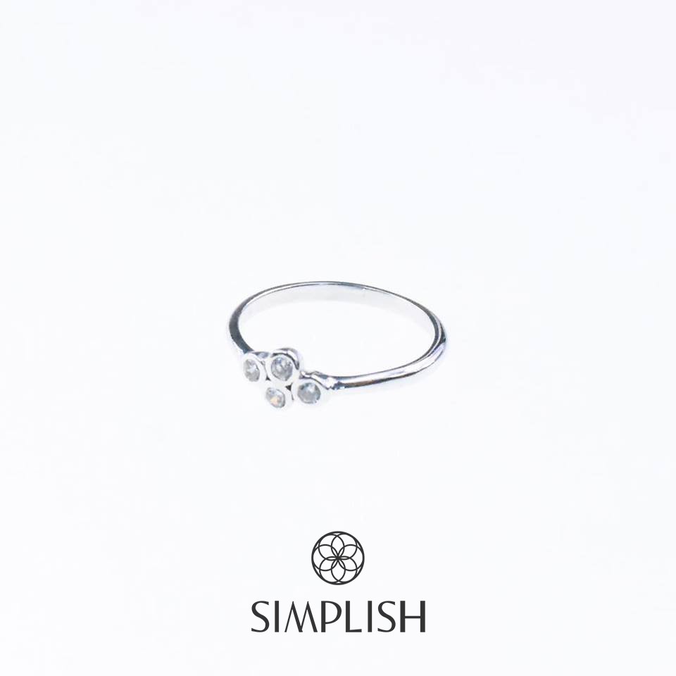 Simplish แหวนเงินแท้ 925 สไตล์มินิมอล ฝังเพชร cz แท้ เกรด AAA รุ่น R ...