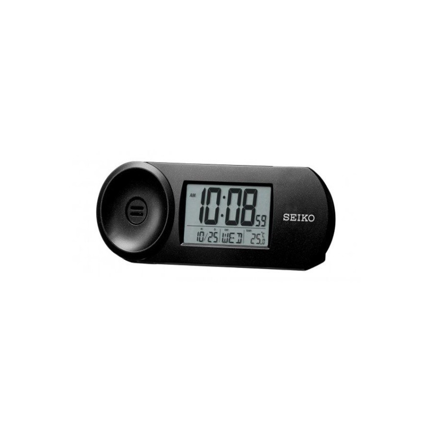 Seiko Ascend'g Alarm Clock Thermometer Calendar Snooze QHL067K - Black ...
