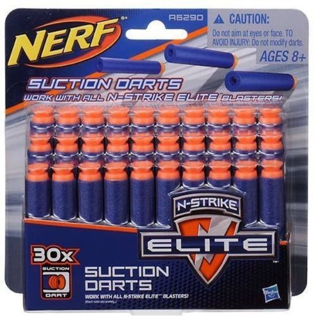 Official Nerf N-Strike Elite Series Suction Darts 30-Pack Bullets ...