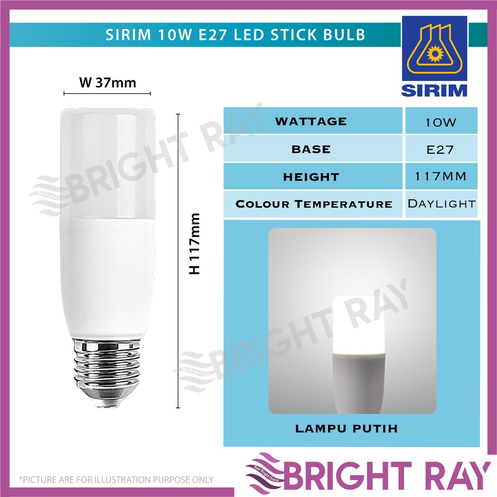 (SIRIM) Jamiin/parmen 10W/18W/20W [E27/PLC G24] หลอดไฟ LED ติดเพดาน (แสงกลางวัน / ขาวนวล / วอร์ม ...