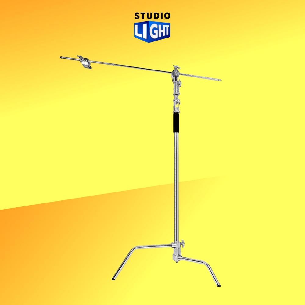 ขาตั้งไฟแบบ Stainless Steel ปรับระดับได้ มีแขนบูม STUDIO C STAND WITH ...