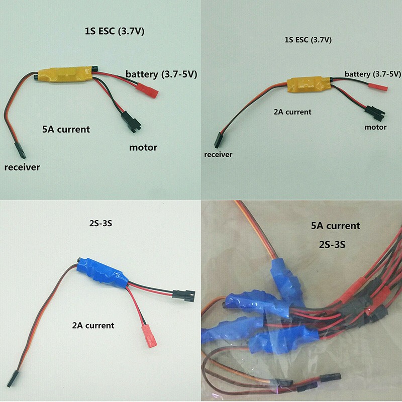 1s 2s 3s 2 - way brushed esc ควบคุมความเร็ว 2 a 5 a สําหรับ rc รถถัง ...