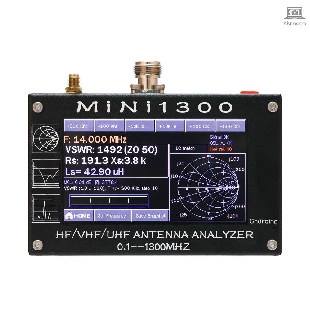 Mini1300 เสาอากาศดิจิตอล 4.3 นิ้วหน้าจอสัมผัส 0.1-1300Mhz Hf Vhf Uhf ...