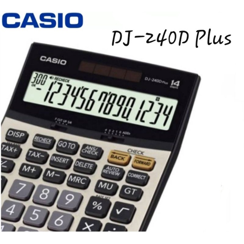 เครื่องคิดเลข สีบรอนซ์ทอง CASIO คาสิโอ DJ-240D PLUS จอ LCD แสดงตัวเลข ...