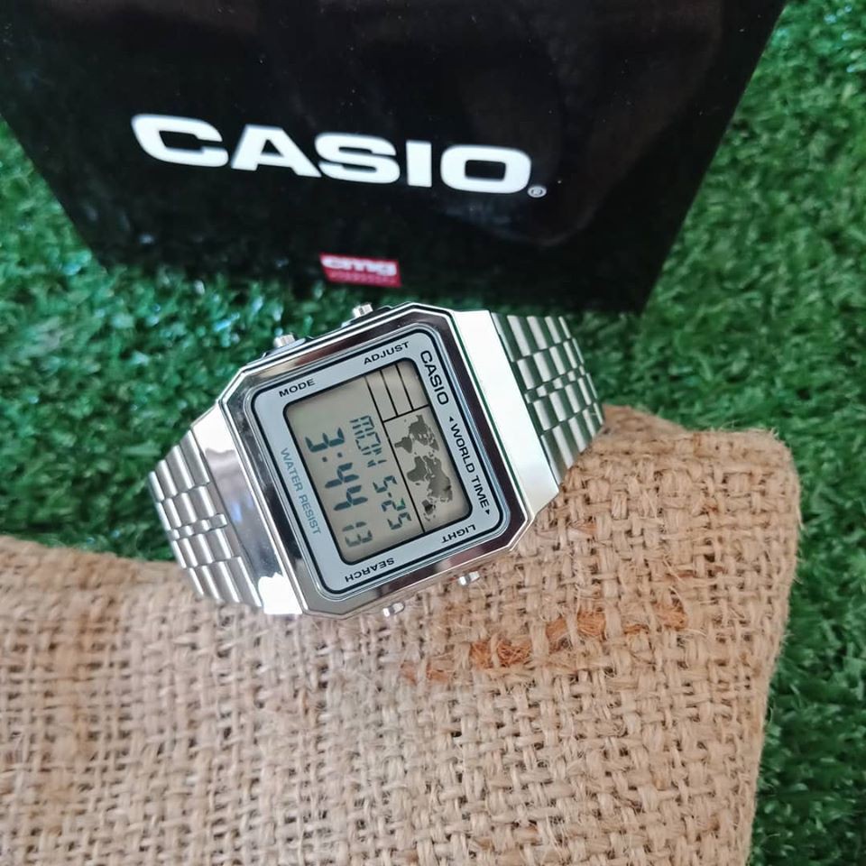 Casio Vintage World Time A500WA-7DF นาฬิกาข้อมือผู้ชาย นาฬิกาคาสิโอ้ ...