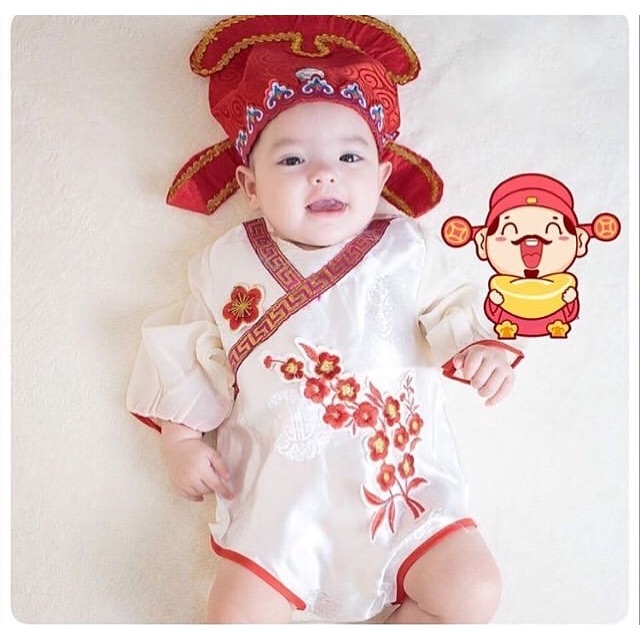 Babygaga ชุดจีน ชุดจีนเด็ก ชุดจีนฮ่องเต้ ชุดจีนฮ่องเต้เด็ก ชุดจีนสีขาว ...