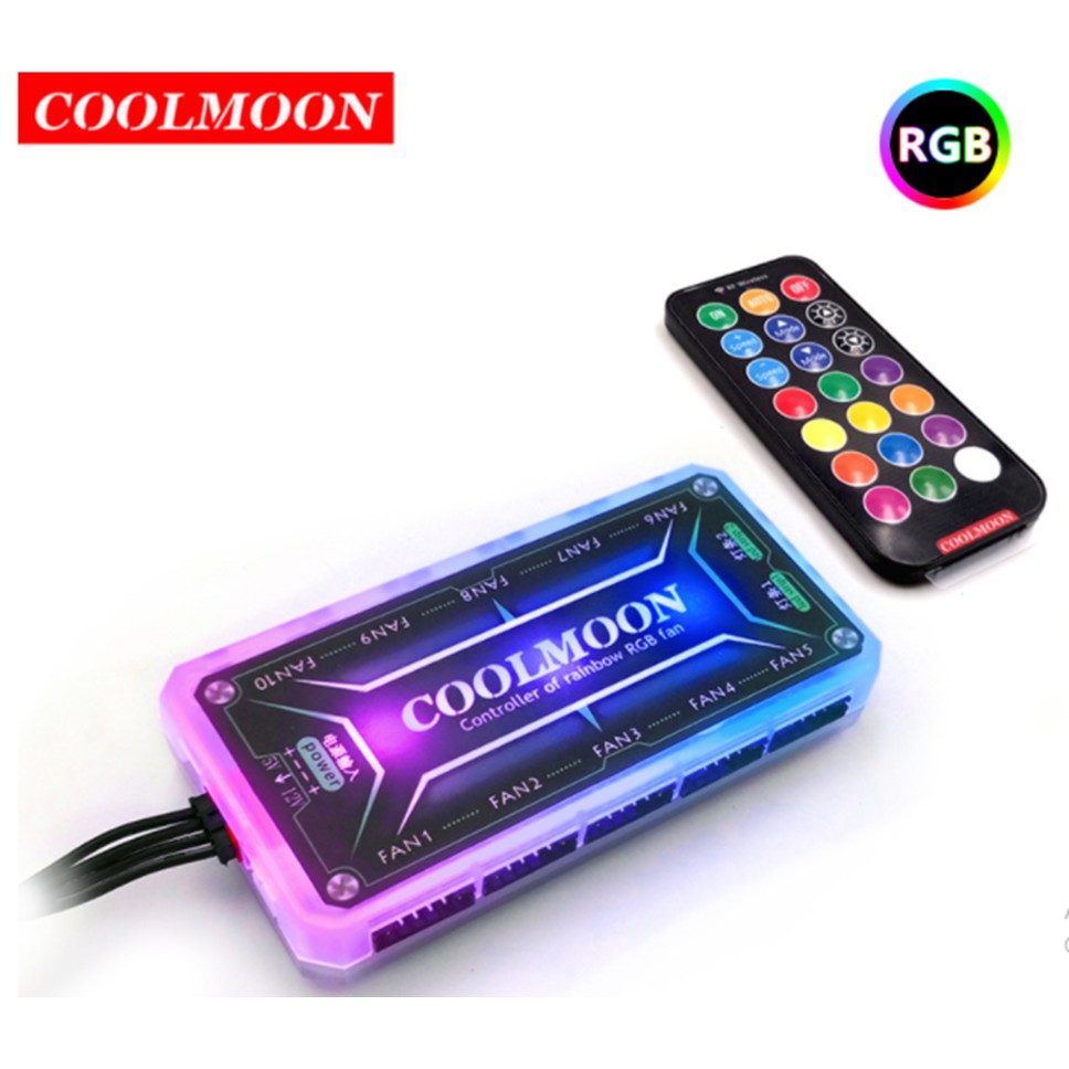 COOLMOON controller Cool Moon Magic Change RGB Fan Controller Luminous ...