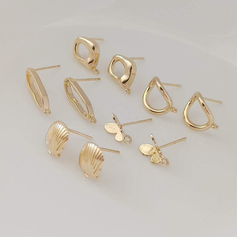 ต่างหูเงิน S925 รูปผีเสื้อ สีทอง 14K ยาว 0 รูปทรงเรขาคณิต พร้อมห่วงแขวน DIY | Shopee Thailand