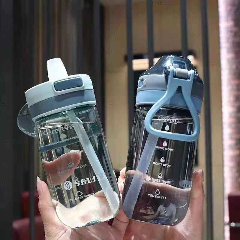 แก้วน้ำหัดดื่ม ขวดน้ำหลอดเด้ง550ml-650mlรุ่น-7691 | Shopee Thailand