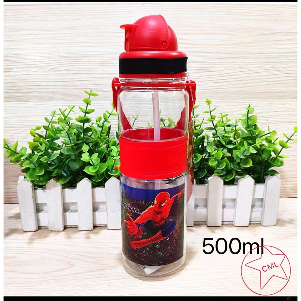 ขวดน้ําเด็ก พิมพ์ลายการ์ตูน พร้อมเชือก ขนาด 350/500 มล. | Shopee Thailand