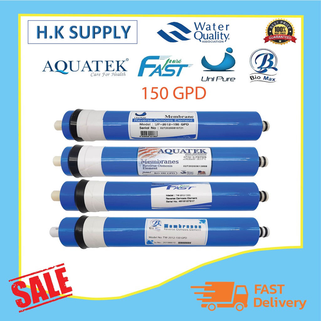 ไส้กรองน้ำ Aquatek เมมเบรน 150 GPD ไส้กรองเมมเบรน RO Membrane UniPure BioMax Fastpure Canature ...