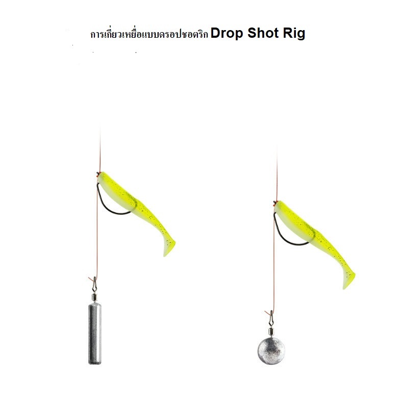 ตะกั่ว ดรอปชอตริก แบบแท่ง Drop Shot Rig Tube น้ำหนัก 2.5, 3.5, 5.0, และ ...